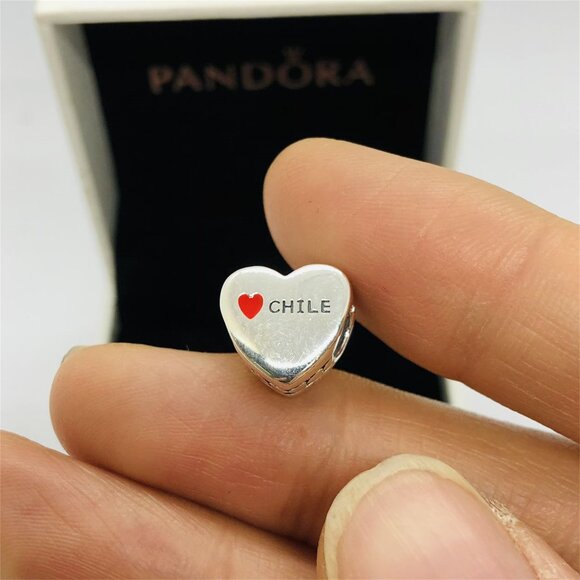 Pandora | Jewelry | Pandora Chile Flag Dangle Charmheart Bead Charm ...